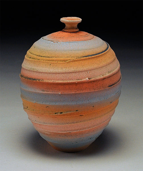 Pale Carved Rainbow Spiral – Nicholas Bernard Studio Potter