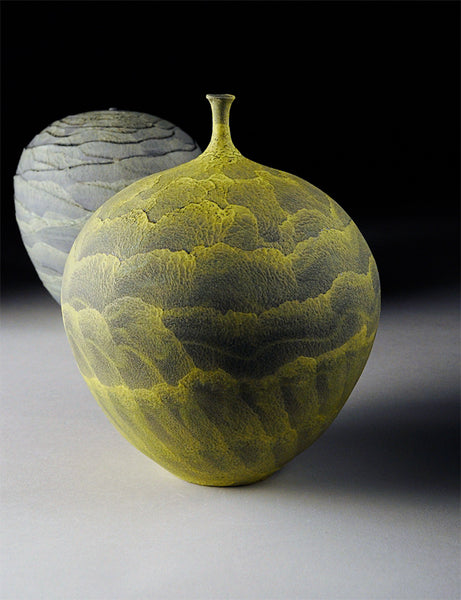 Yellow Flame Bottle – Nicholas Bernard Studio Potter